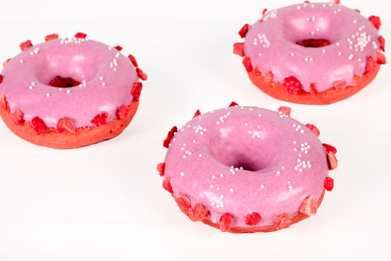 Strawberry Dragon Fruit Steam Cake Donut - Puratos